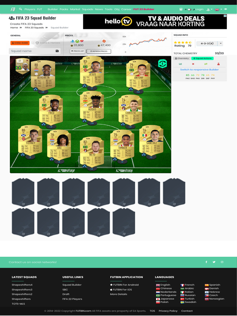 FIFA 23 Squad Builder Overview | PDF | Linguistics | Languages