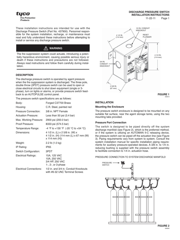 Discharge Pressure Switch Installation Guide | PDF | Switch ...