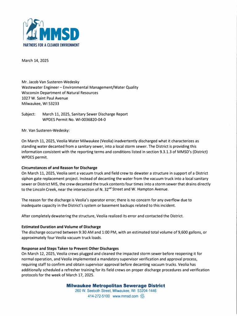 Sanitary Sewer Discharge Incident Report | PDF | Combined Sewer ...