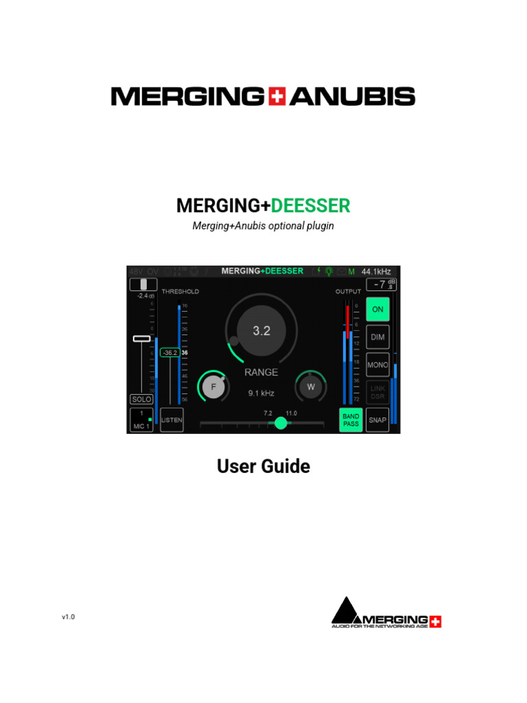 ANUBIS MERGING+DEESSER Guide | PDF | Equalization (Audio) | Acoustics