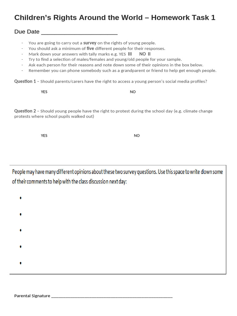 Survey on Children's Rights Opinions | PDF