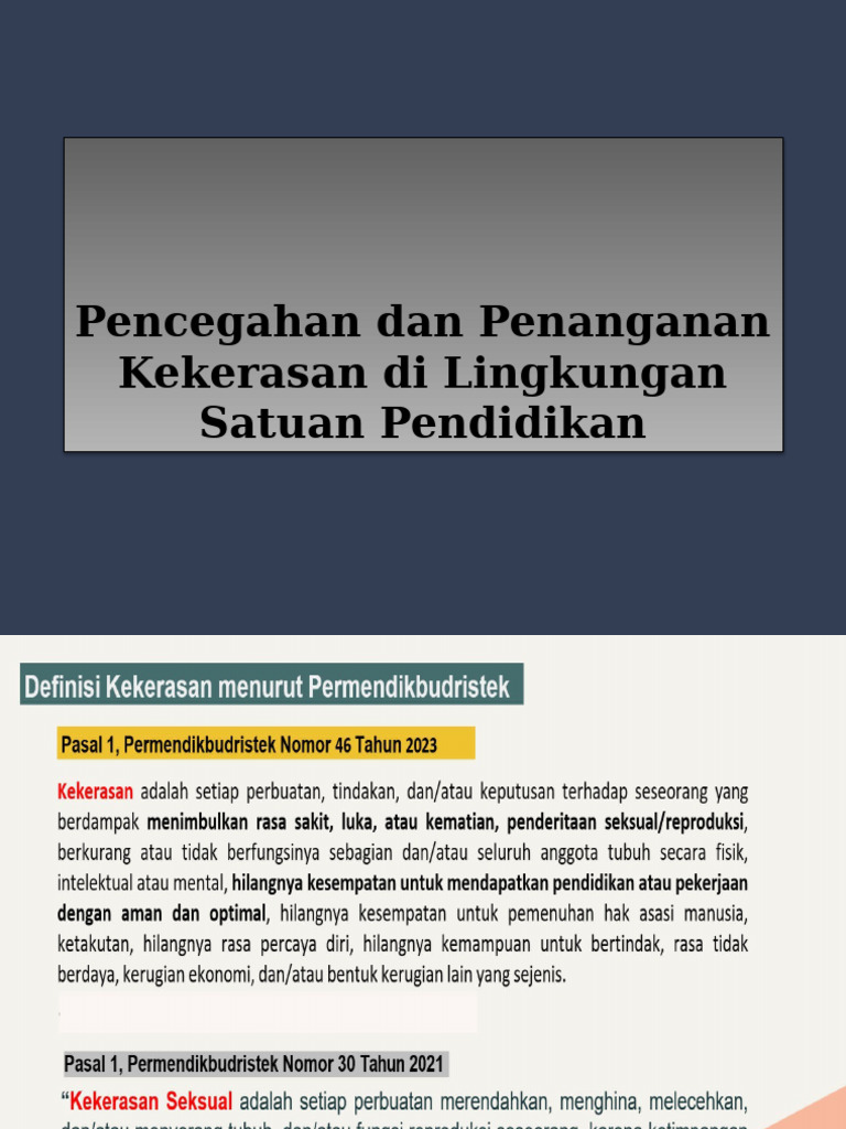 PKKMB-Pencegahan Dan Penanganan Kekerasan Di Lingkungan Satuan Pendidikan | PDF