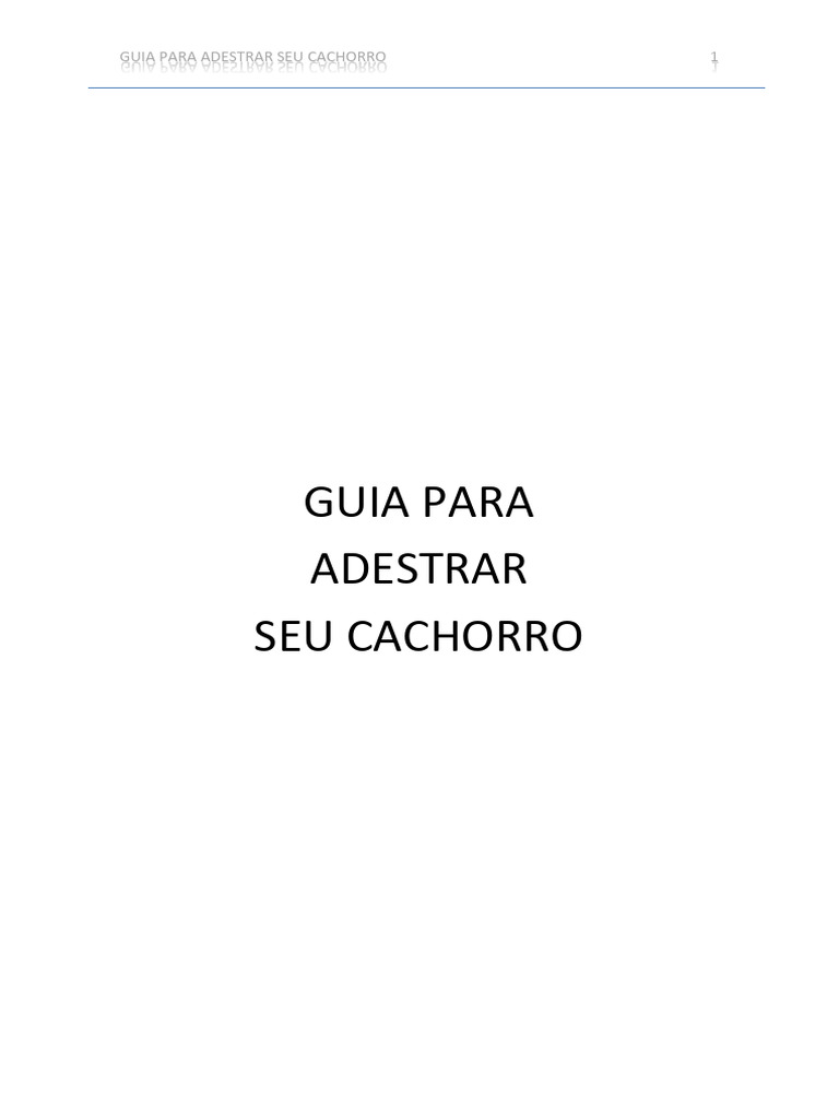 E Book+ +Guia+Para+Adestrar+Seu+Cachorro | PDF | Cães | Adestramento de cães
