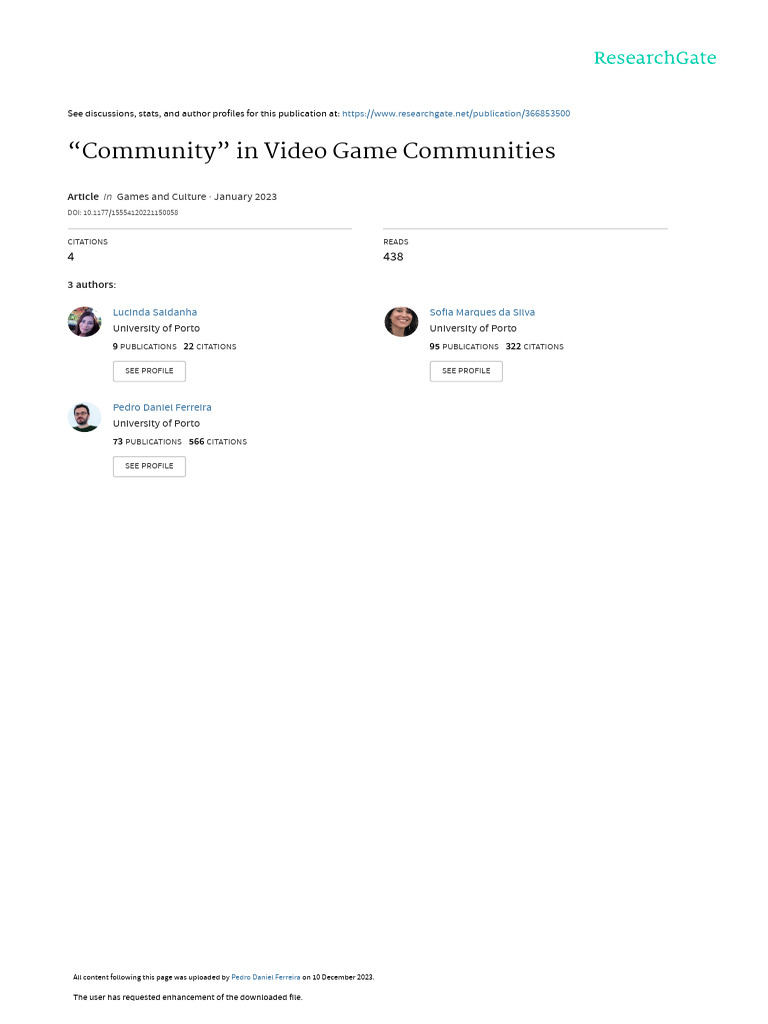Community in Video Game Communities | PDF | Community | Identity ...