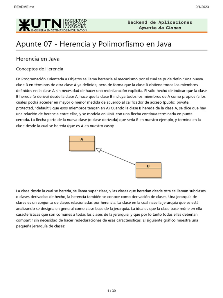 Herencia y Polimorfismo en Java | PDF | Herencia (Programación Orientada a Objetos) | Objeto ...