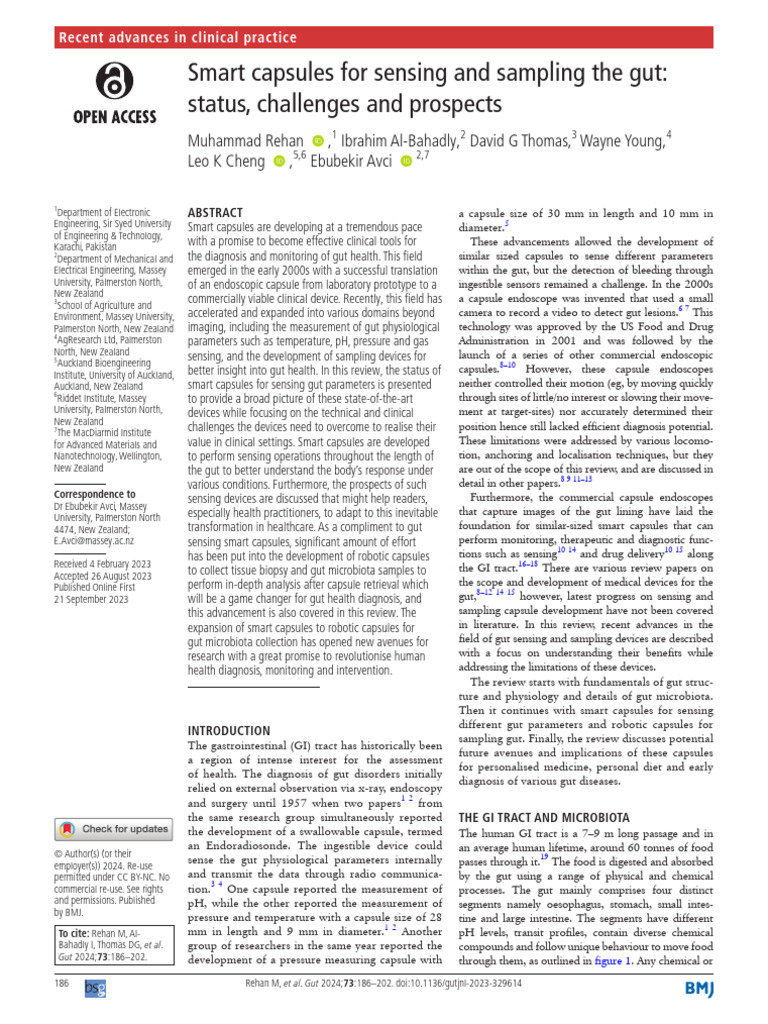 Smart Capsules For Sensing and Sampling The Gut | PDF ...