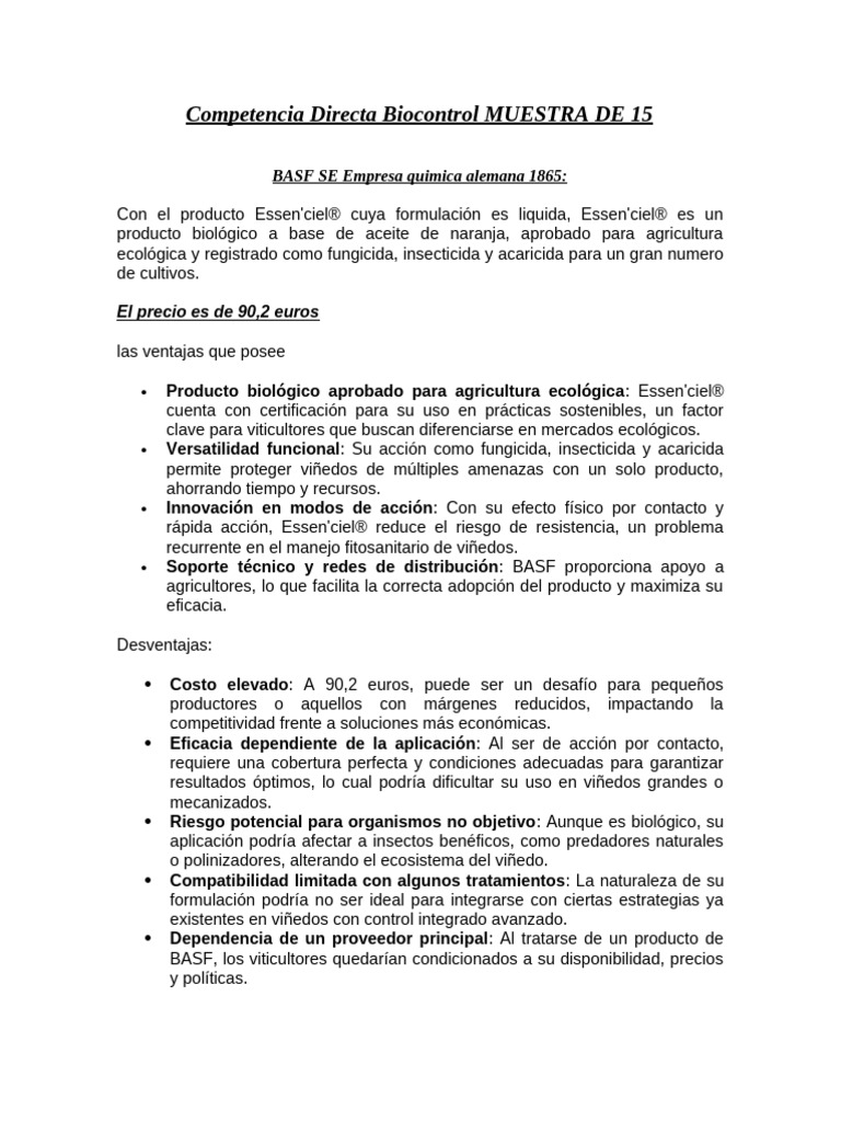 Competencia Directa Biocontrol | PDF | Control biológico de plagas ...
