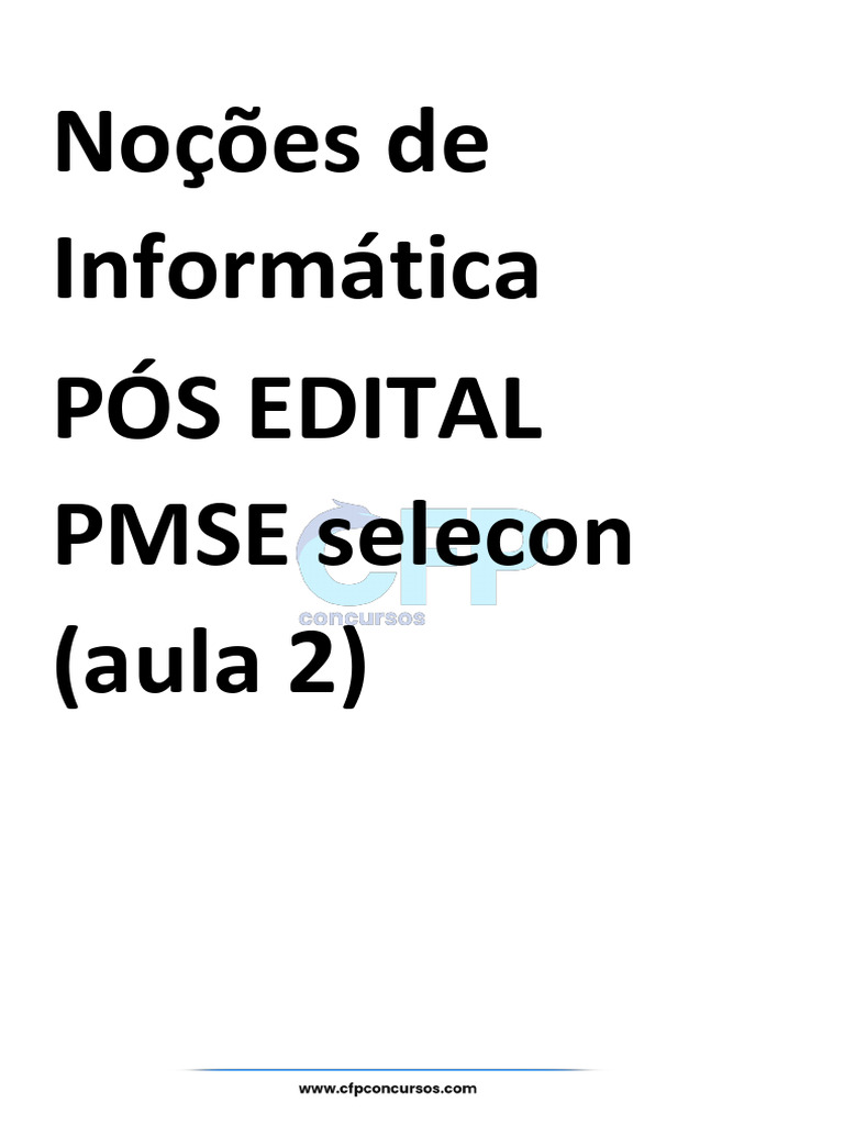 PDF Rápido de Estudos Informática Básica PMSE Pós Edital (Aula 2) | PDF ...