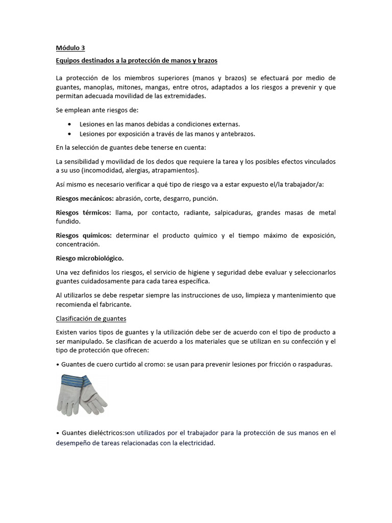 EPP3 | PDF | Guante | Ropa