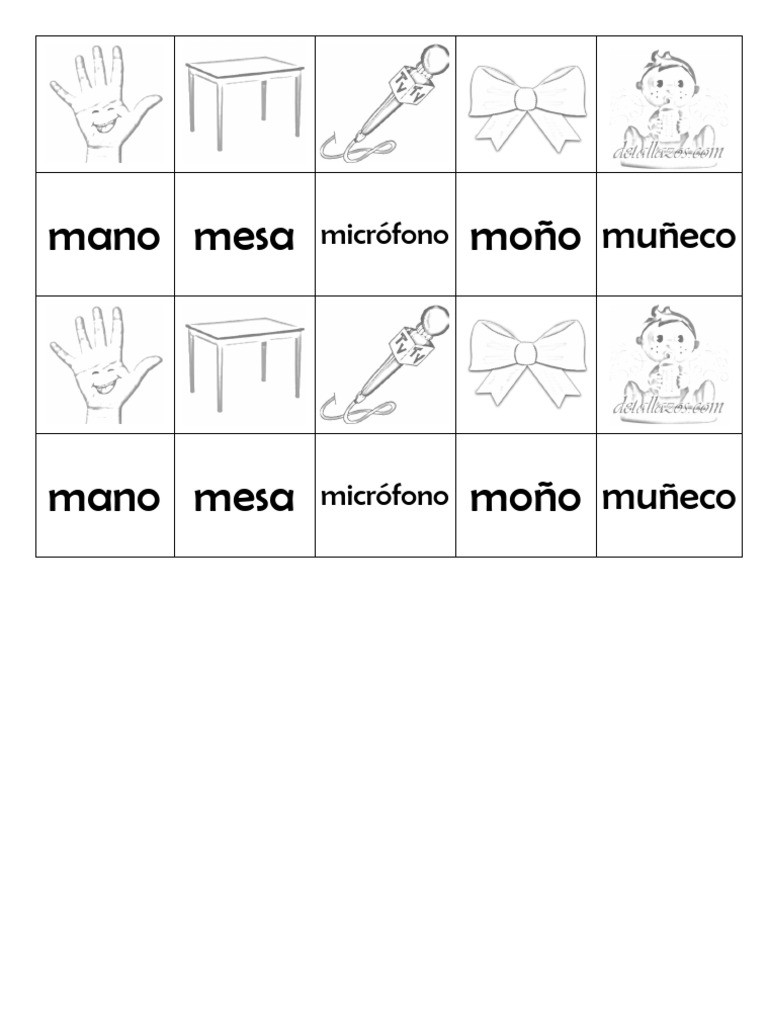 Memorama Con MM Bco Negro P Colorear | PDF