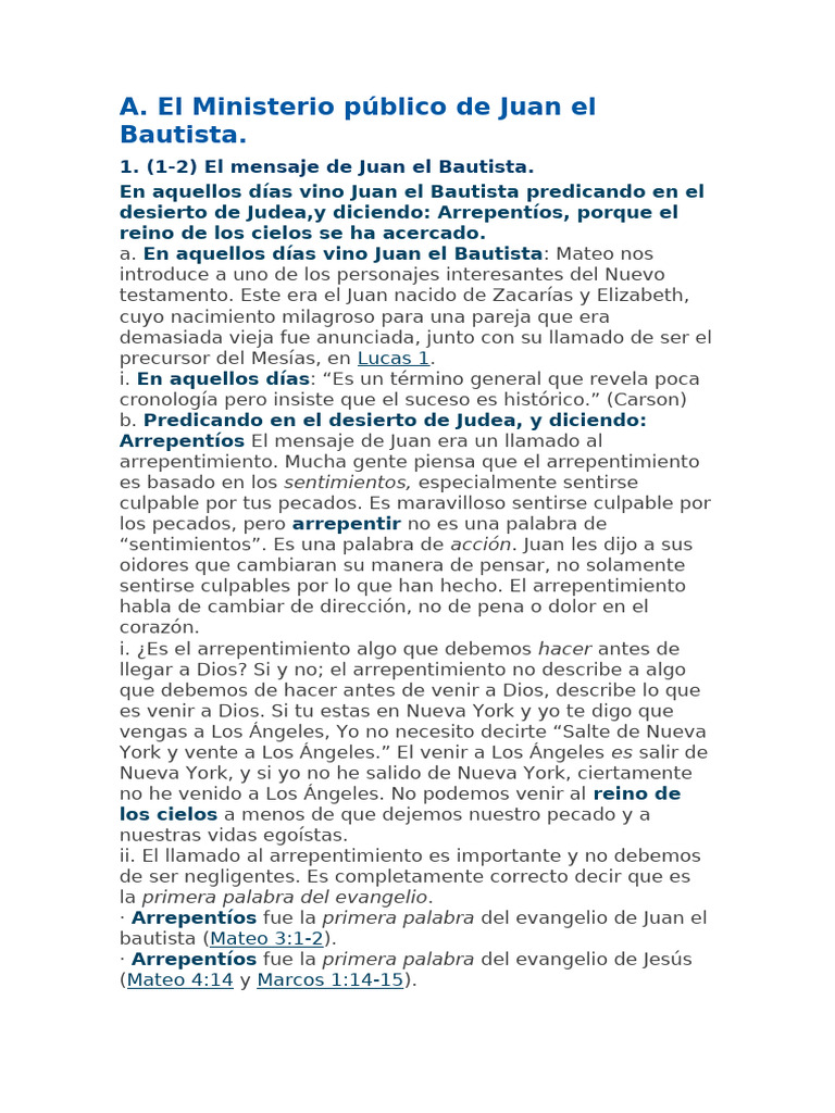 Mateo 3 | PDF | Juan el Bautista | Jesús