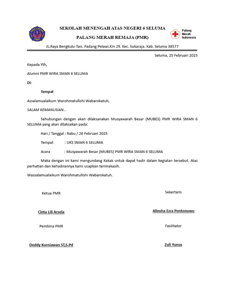 surat undangan Mubes (1) | PDF