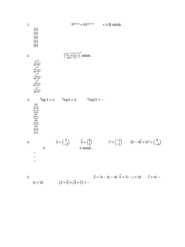 Latihan Soal MTK Minat Kls 12 | PDF