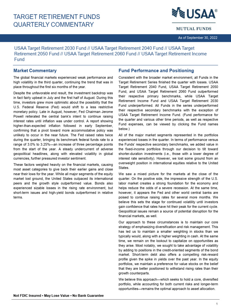 USAA Target Retirement Funds COM | PDF | Investing | Bonds (Finance)