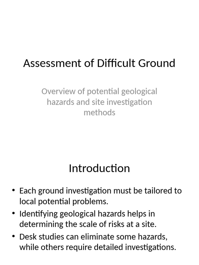 Assessment of Difficult Ground | PDF