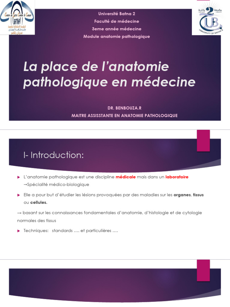 Anatomie Pathologique en Médecine | PDF | Pathologie | Médecine clinique