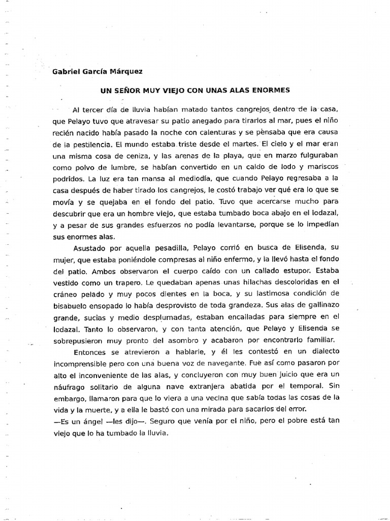 Un Señor Muy Viejo Con Alas Enormes | PDF
