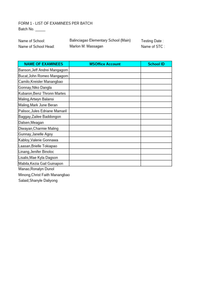 RAT 2025 Forms 1 and 2-1 | PDF