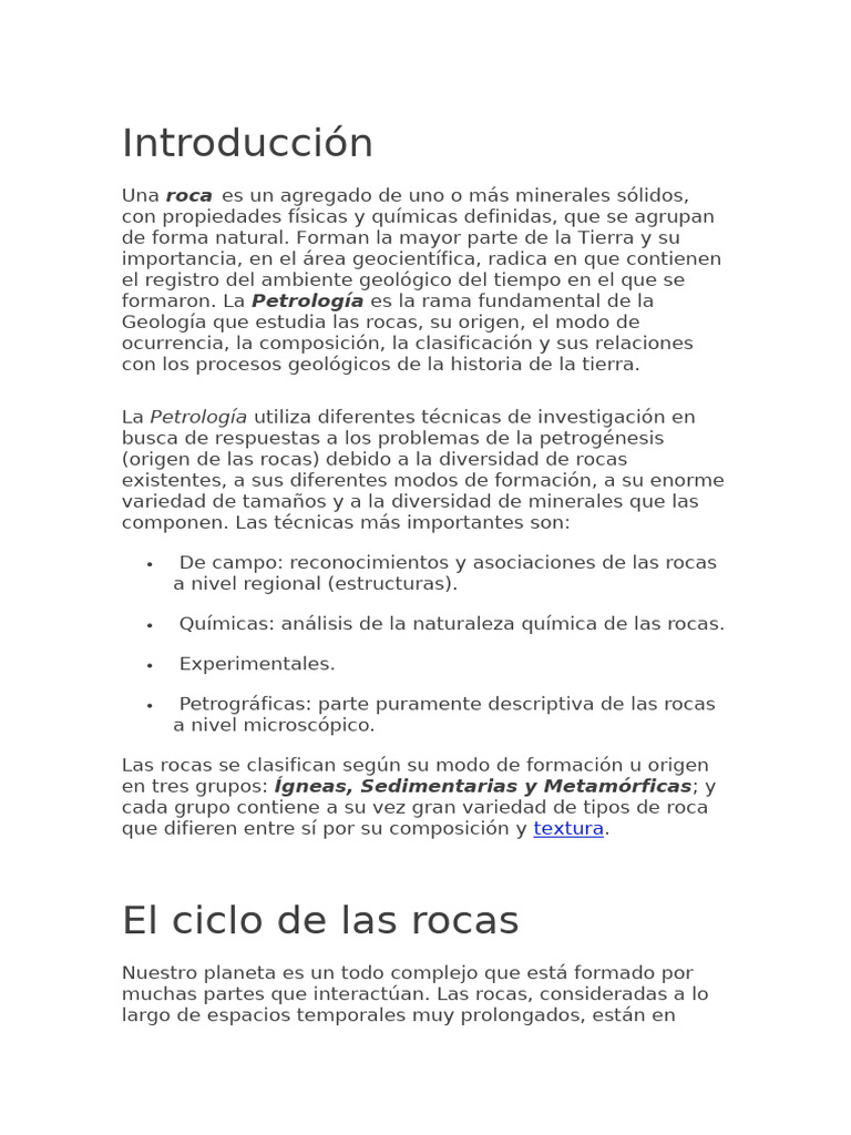 Tipos y Ciclo de las Rocas en Geología | PDF | Roca (geología) | Roca ...