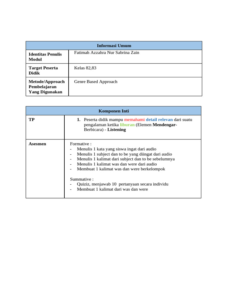 Modul Ajar Kelas 8 | PDF | Cognitive Science | Syntax