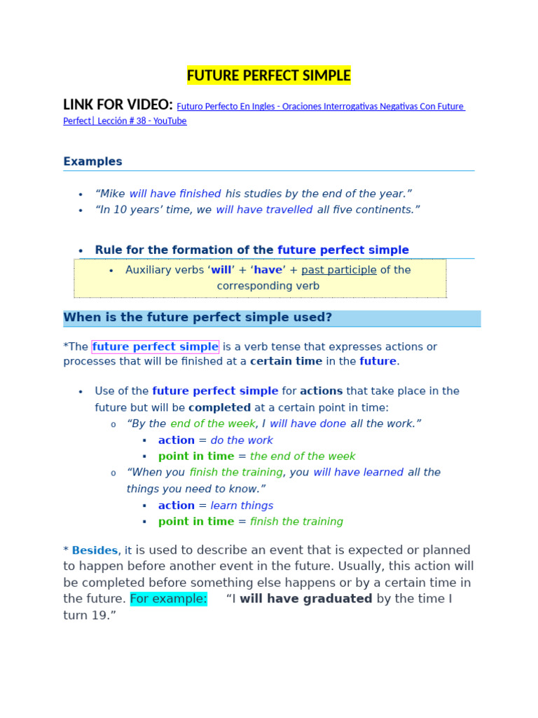 Future Perfect Simple Module | PDF | Languages | Foreign Language Studies