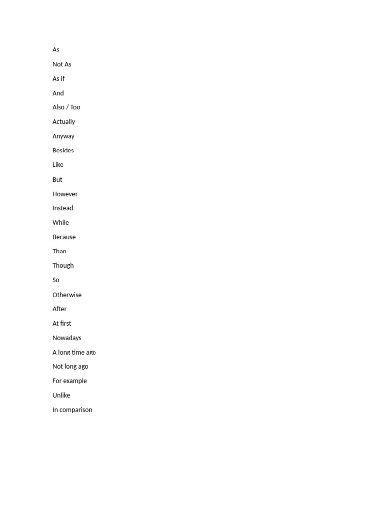 Vocabulary Comparison | PDF