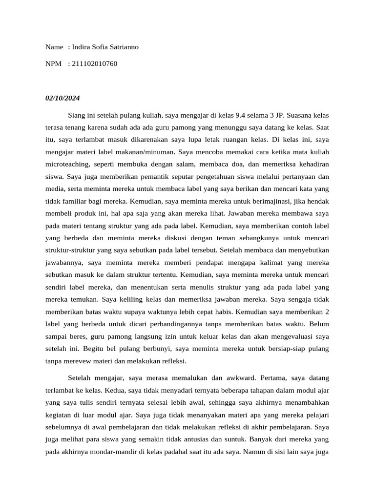 Reflective Practice - Task 1 | PDF