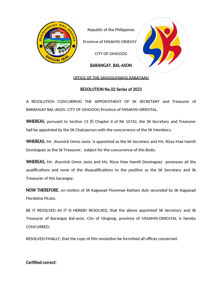 Resolution Appointment | PDF