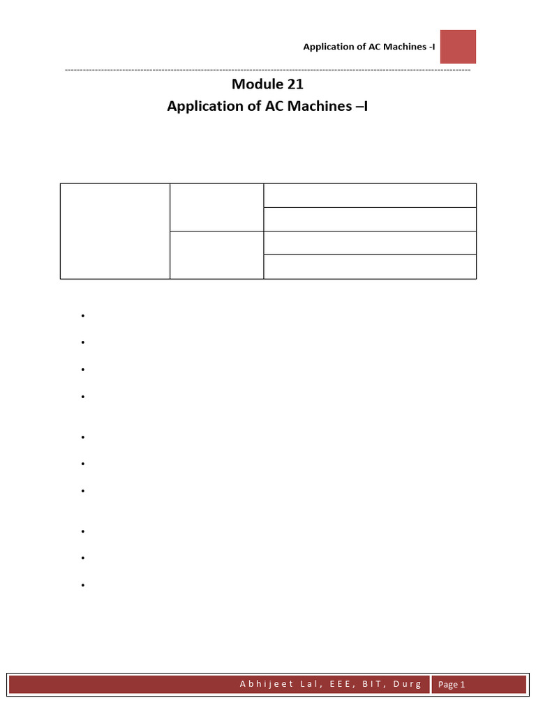 Module 21 - Application of AC Machines - I | PDF | Electric Generator ...