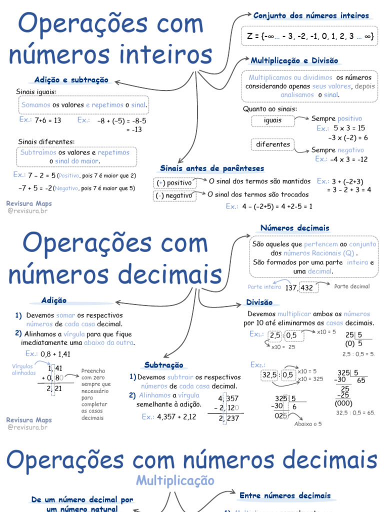 01+ +Operações+Com+Números+Inteiros+e+Decimais (1) | PDF | Decimal ...