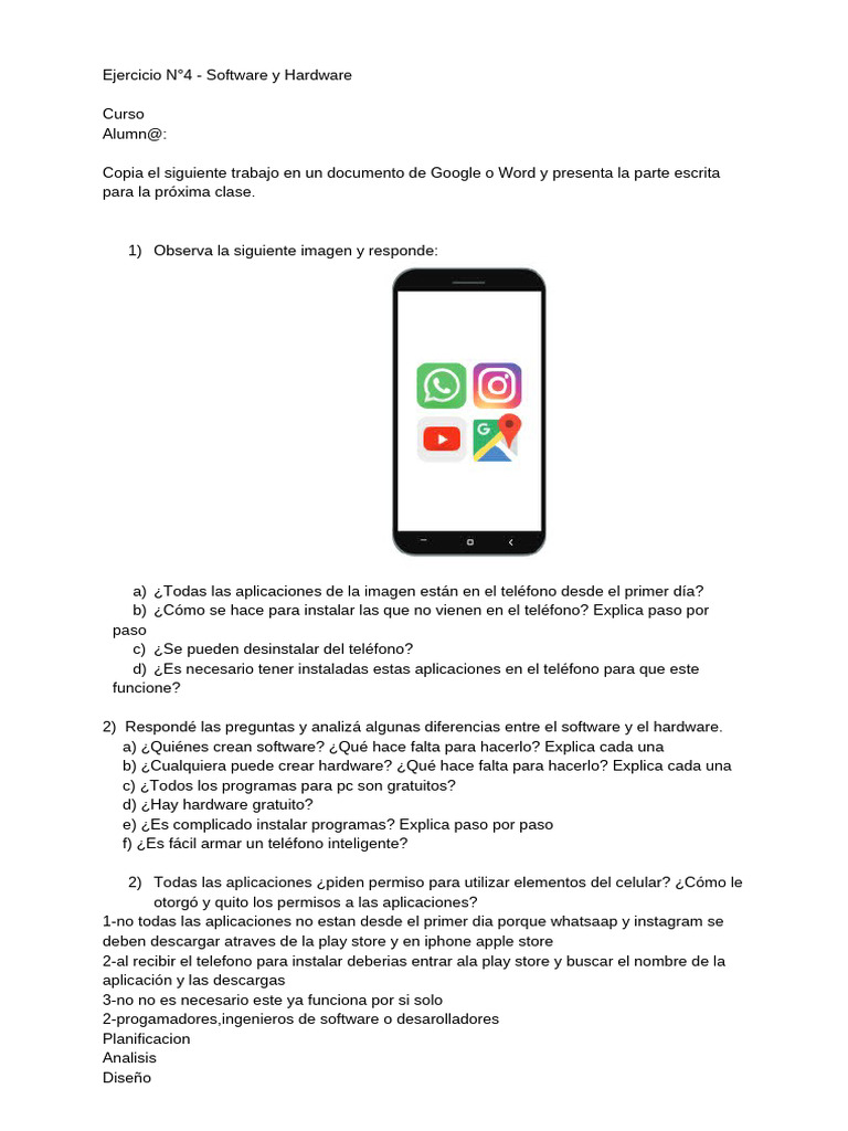 Ejercicio N°4 - Software y Hardware | PDF