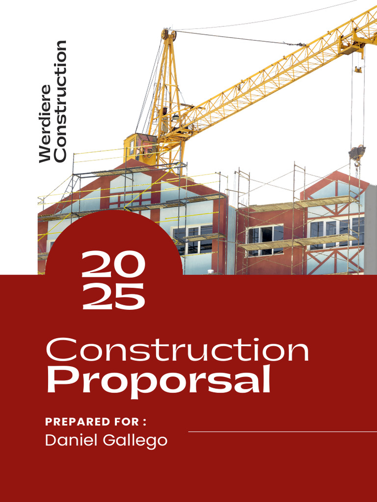 Red White Modern Construction Proposal A4 Document | PDF