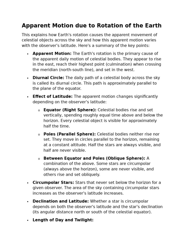 Earth's Rotation and Celestial Motion | PDF | Solar Eclipse | Twilight
