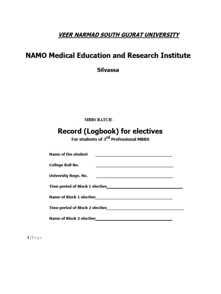 Logbook of Electives | PDF | Educational Stages | Qualifications