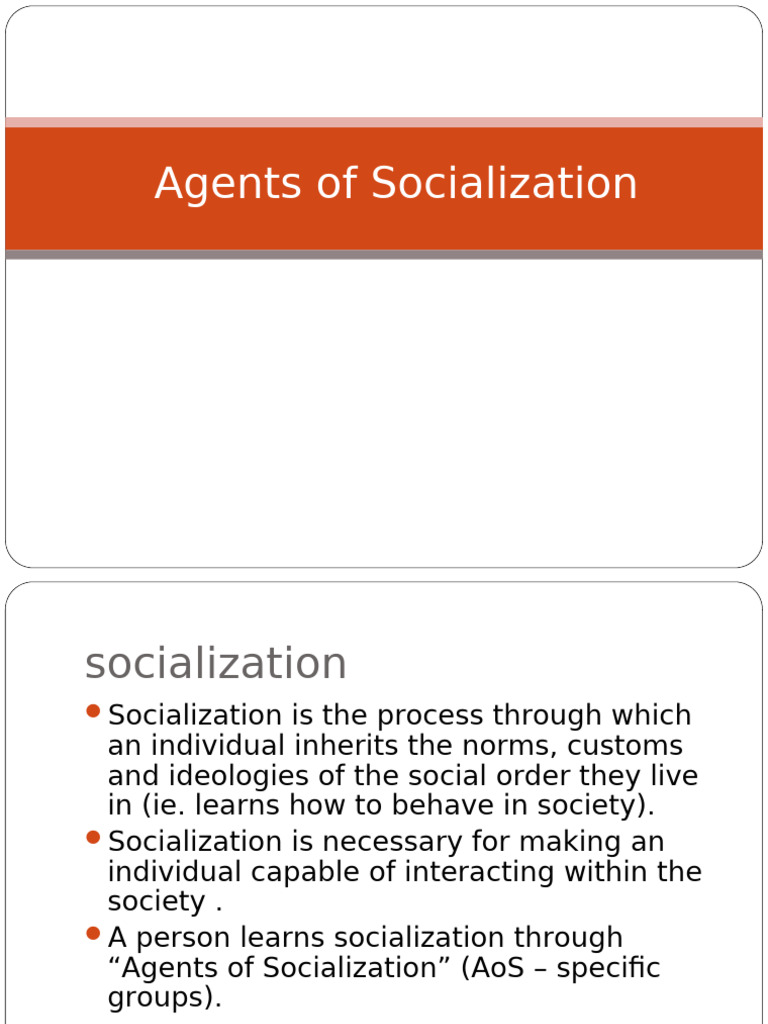 Agents of Socialization - 2 | PDF | Socialization | Curriculum
