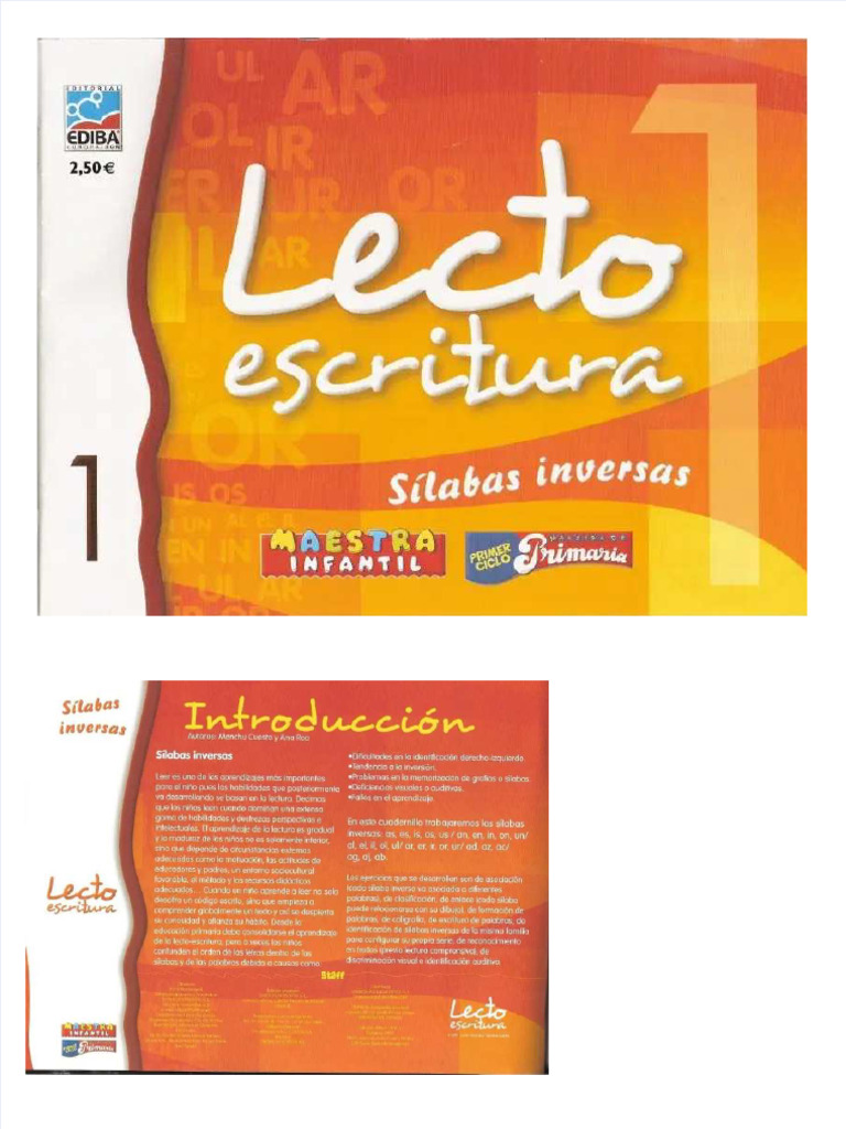 PDF Lecto Escritura Silabas Inversas 1 - Compress | PDF