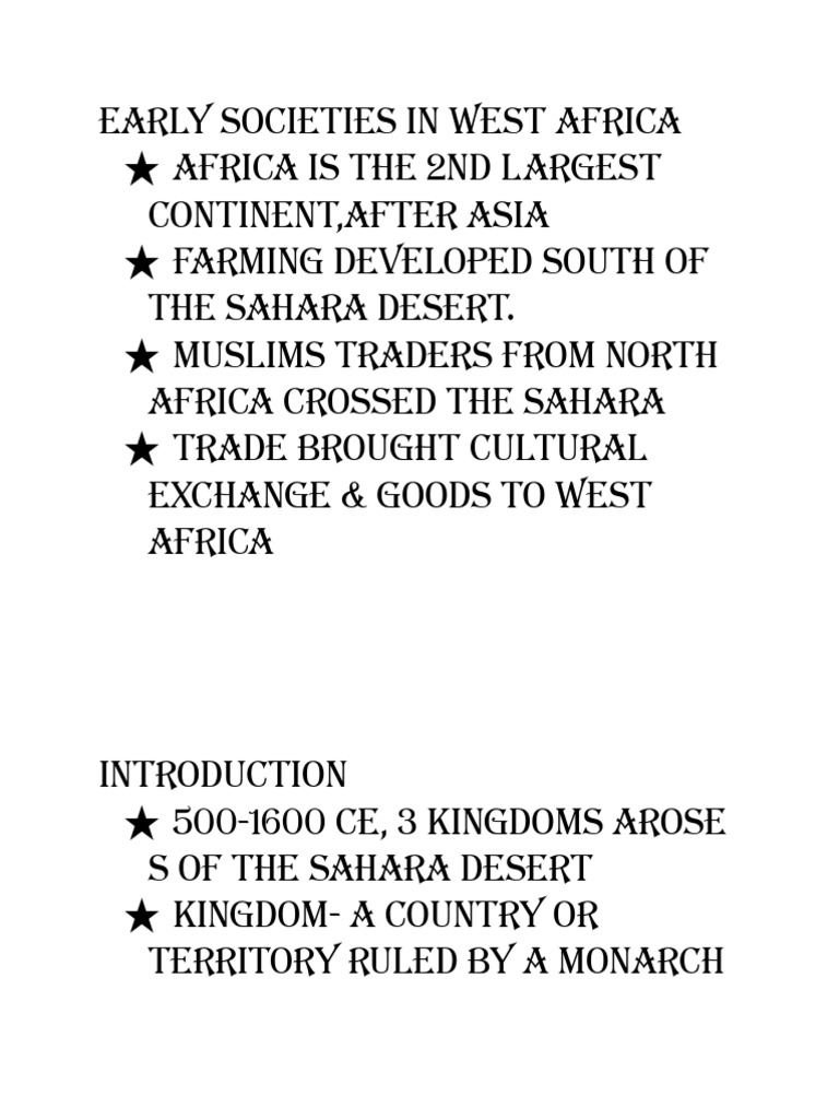 Unit 3-Kingdoms of West Africa | PDF