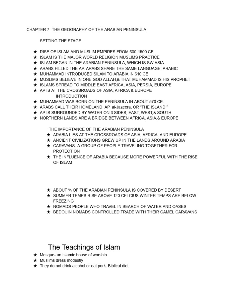 Unit 2 - The Rise of Islam | PDF