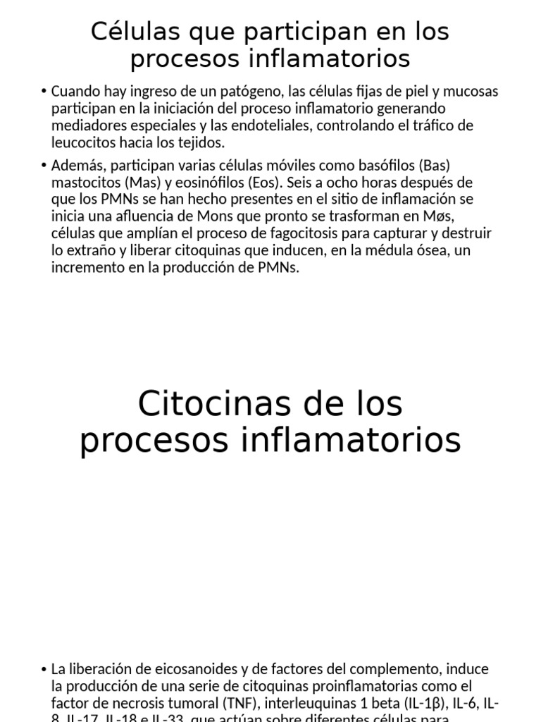 Citocinas de Los Procesos Inflamatorios | PDF | Citocina | Inflamación