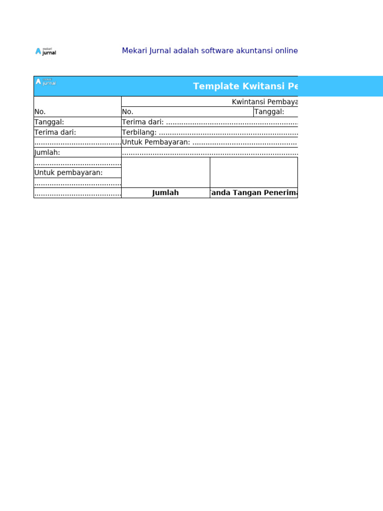 Template Kwitansi Pembayaran Kosong | PDF