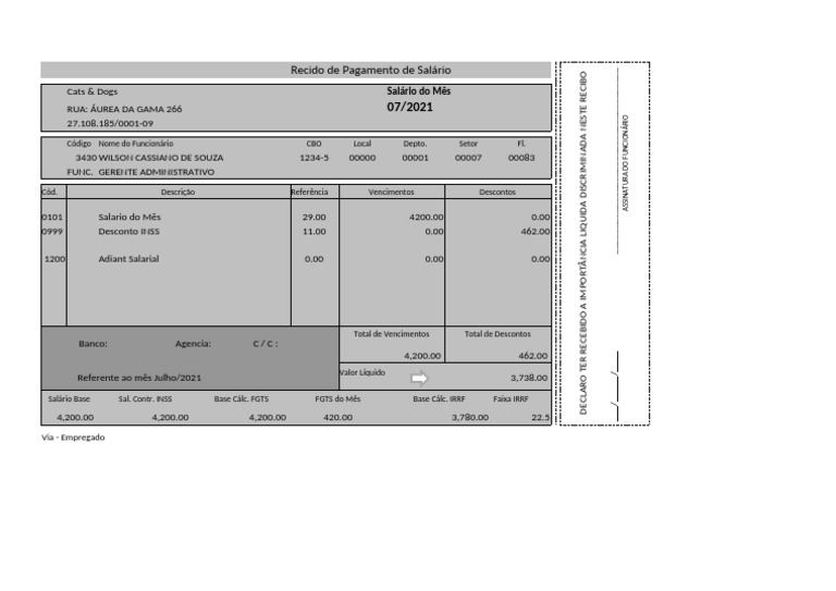 Modelo Contracheque 2021 1 | PDF | Trabalho | Relações de trabalho