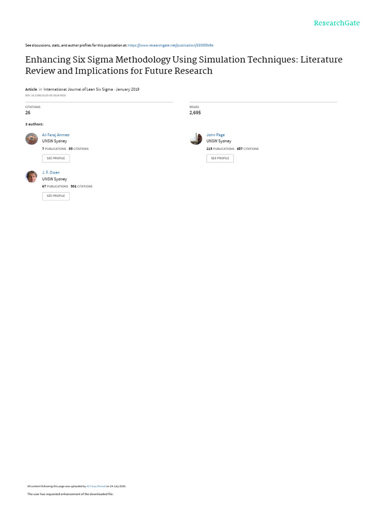Enhancing Six Sigma Methodology | PDF | Conceptual Model | Six Sigma