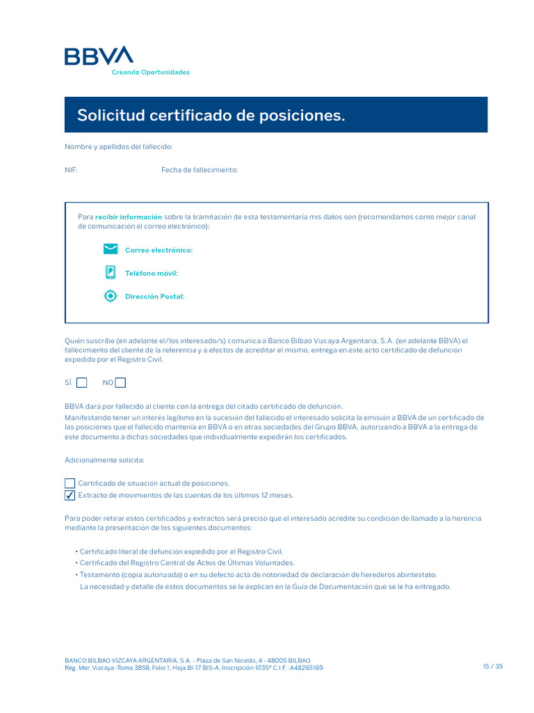 Solicitud Certificado de Posiciones | PDF | Seguro | Reaseguro