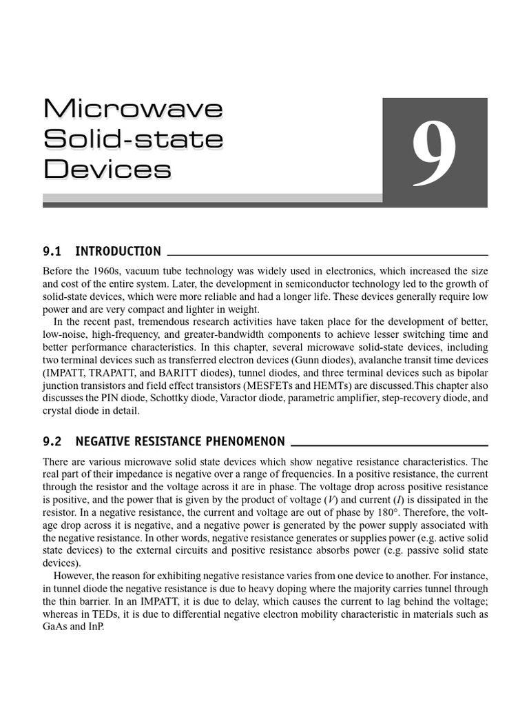 Microwave Solid-State Devices Overview | PDF | Diode | Transistor