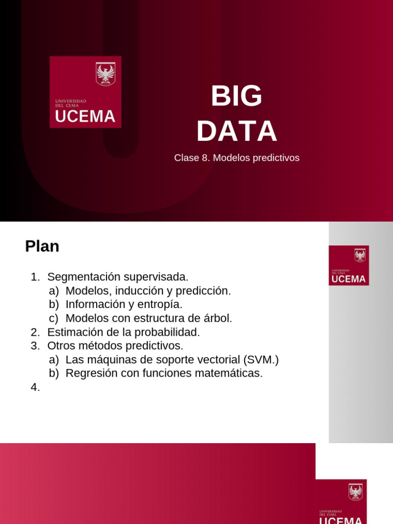 Big Data - Clase 08 - Técnicas de Big Data 2 LISTO | PDF | Máquinas de vectores soporte | Datos
