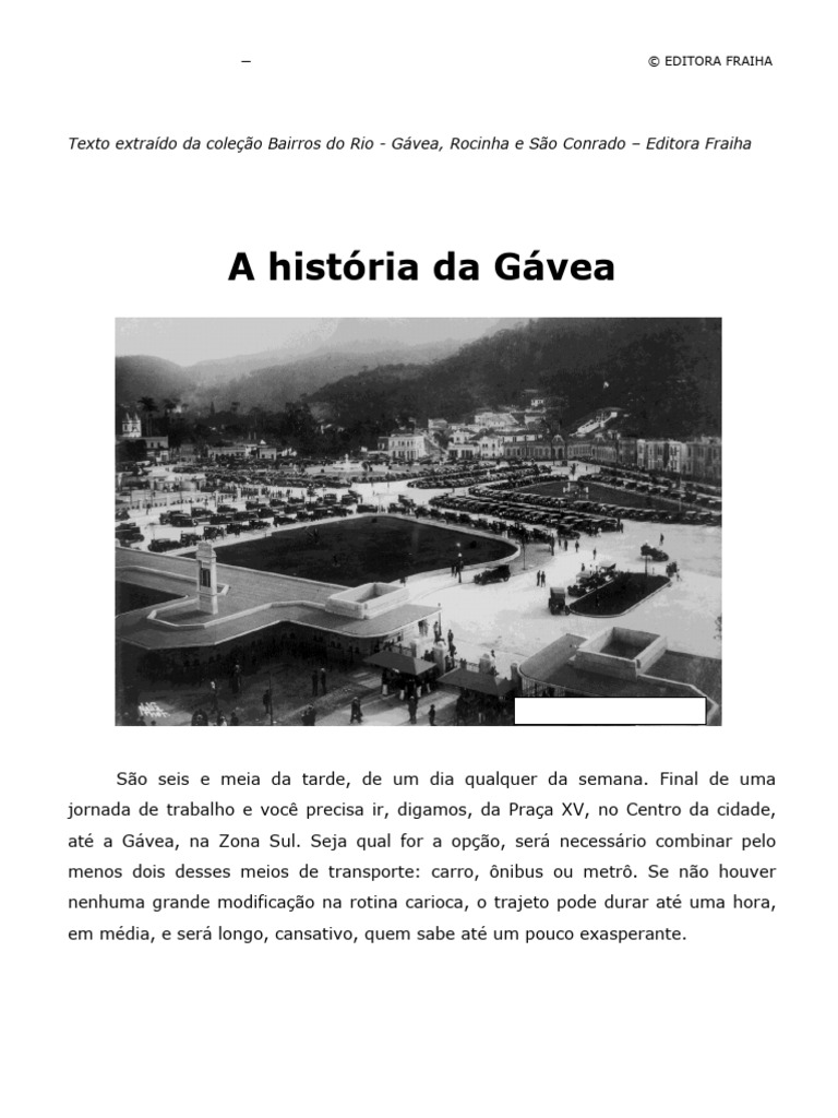 História do Bairro Gávea no Rio | PDF