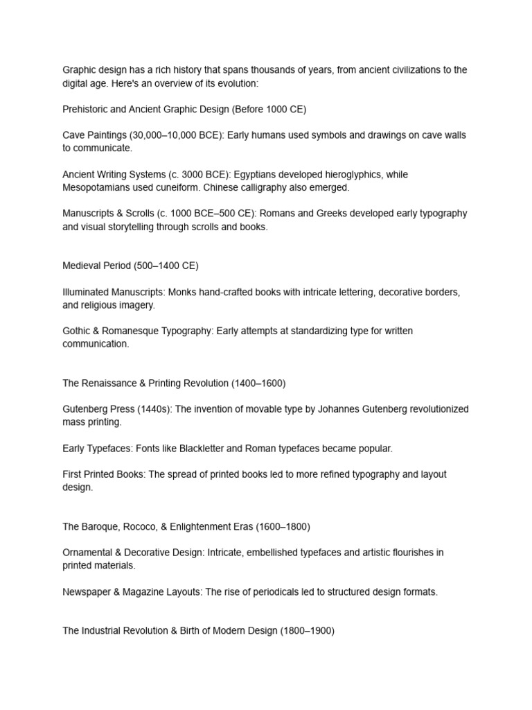 Evolution of Graphic Design History | PDF | Typography | Graphic Design