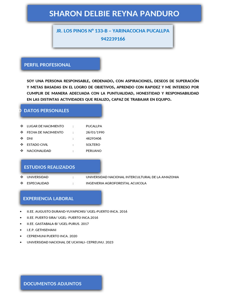 cv sharon | PDF