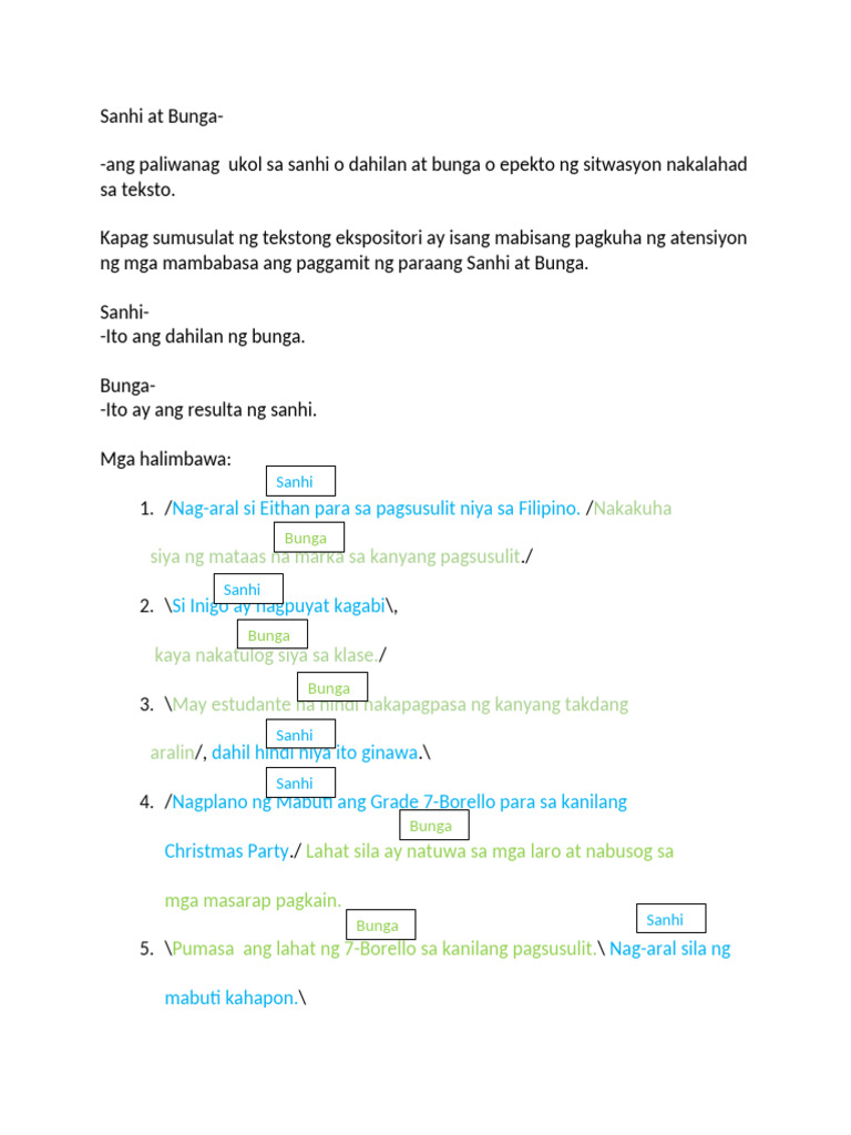 Sanhi at Bunga | PDF