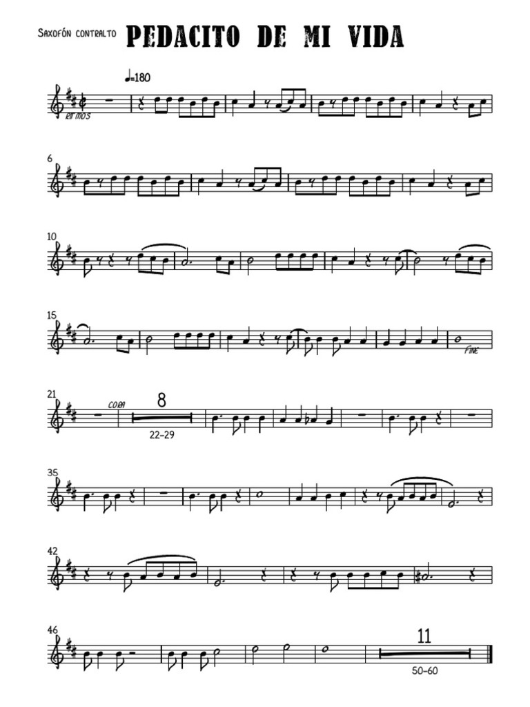 Pedacito de Mi Vida Sax Alto | PDF
